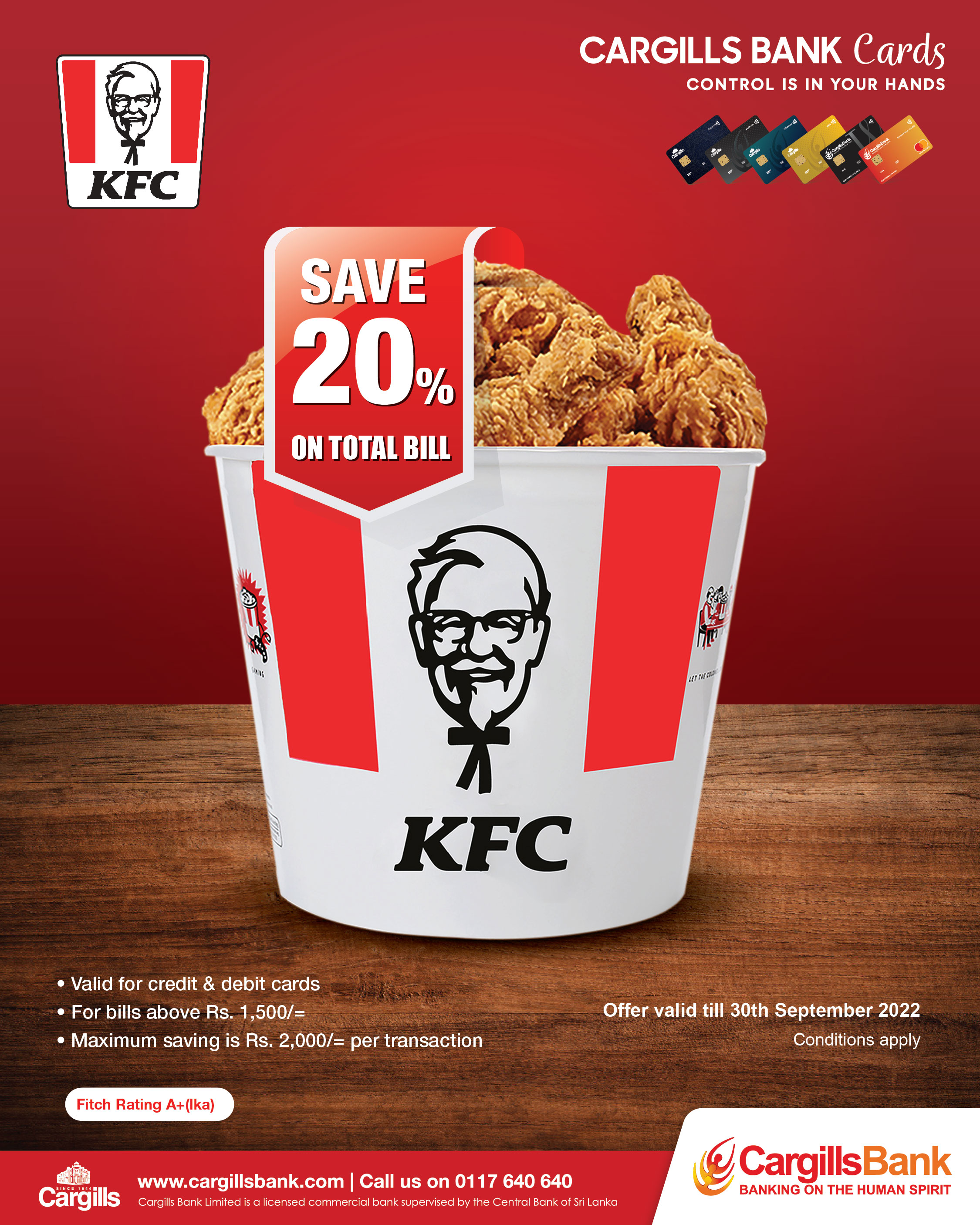 20% Savings at KFC | Cargills Bank